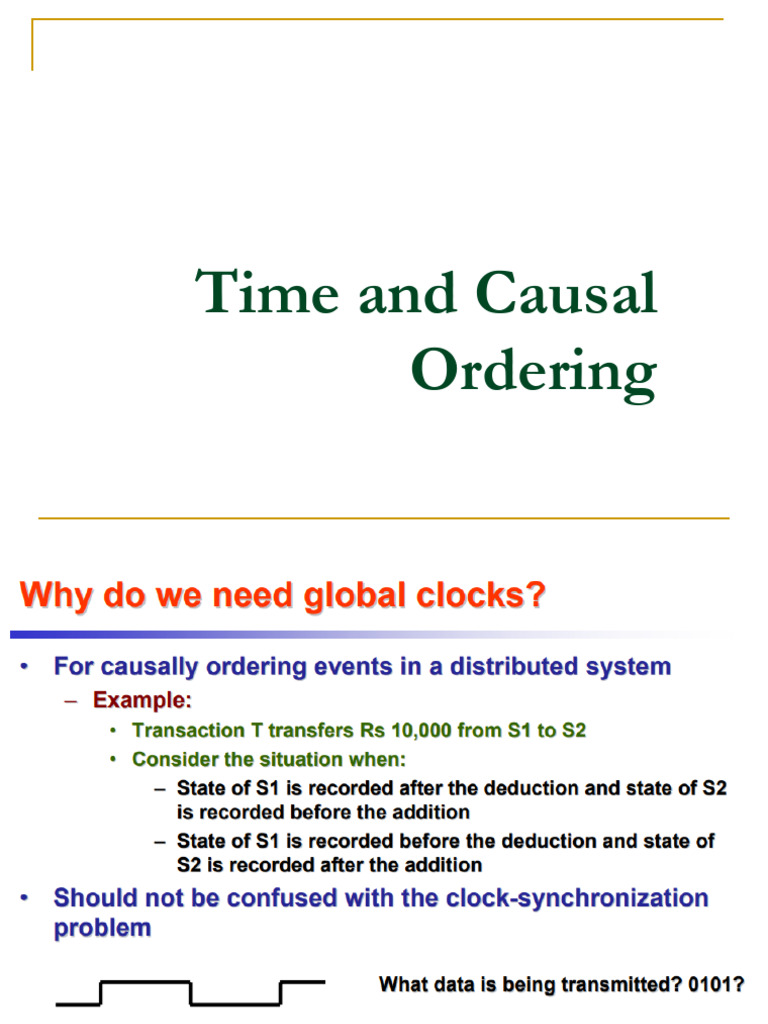 Clocks And Event Ordering I Pdf Distributed Computing Computer