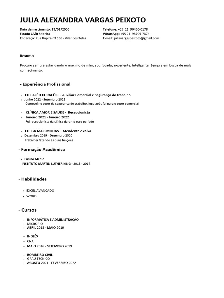 Curriculo Julia 2024 | PDF