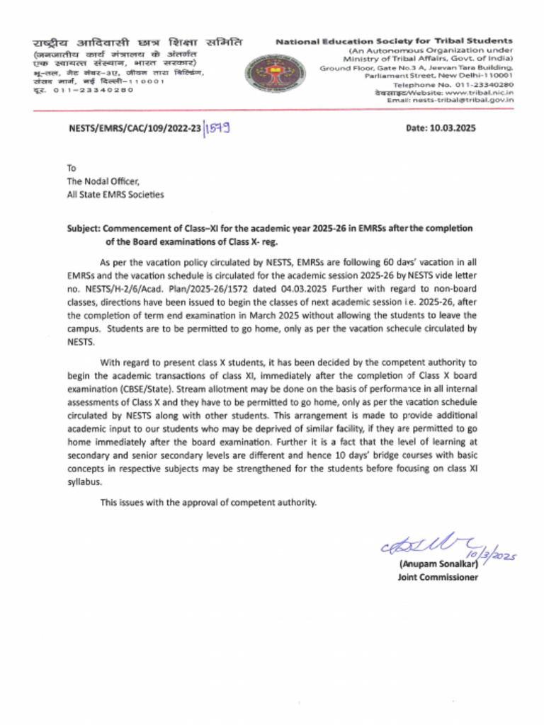 Commencement Of Class Xi Pdf