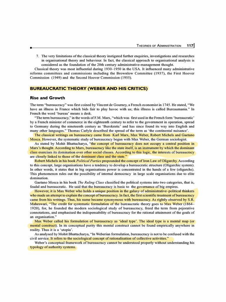 Bureaucratic Theory of Administration | PDF