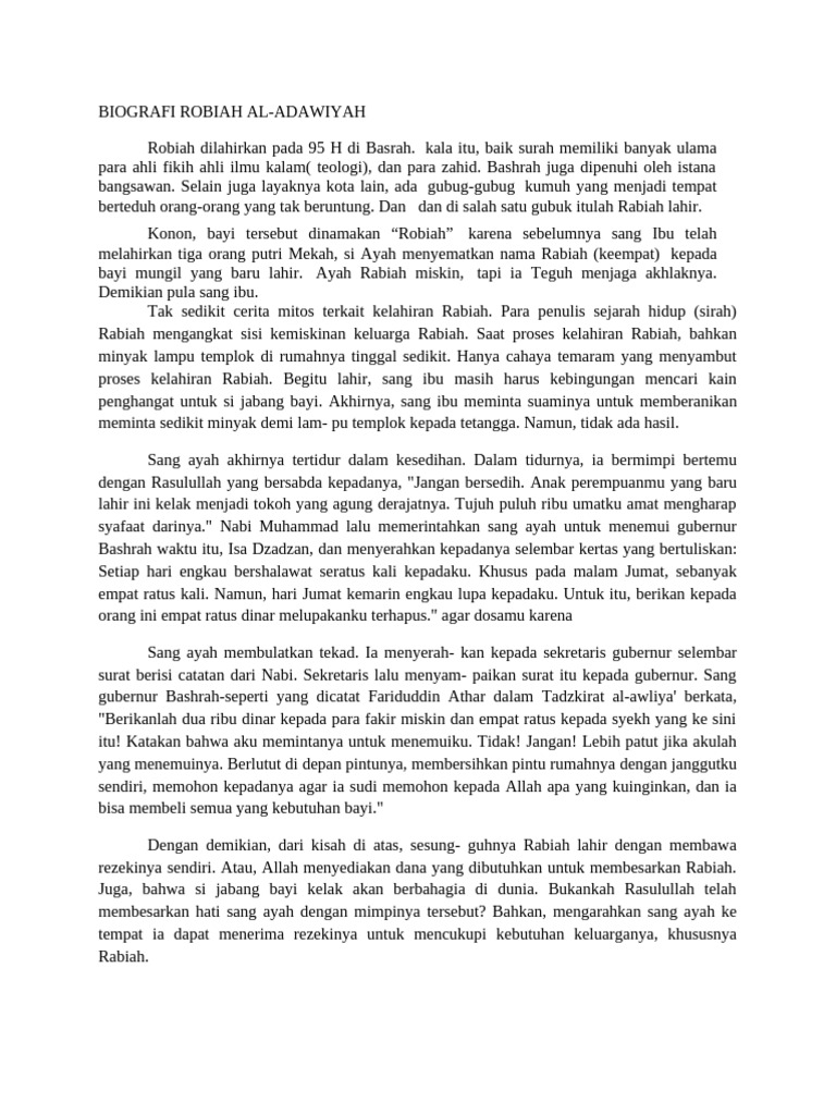 BIOGRAFI ROBIAH | PDF