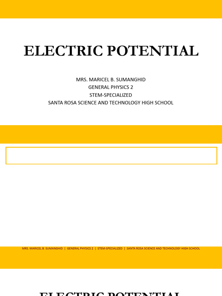4.1 Electric Potential | PDF | Electric Field | Volt