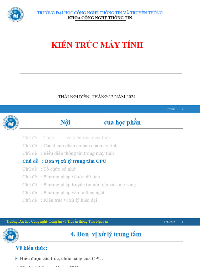 Bai4. Đơn vị xử lý trung tâm CPU1 | PDF