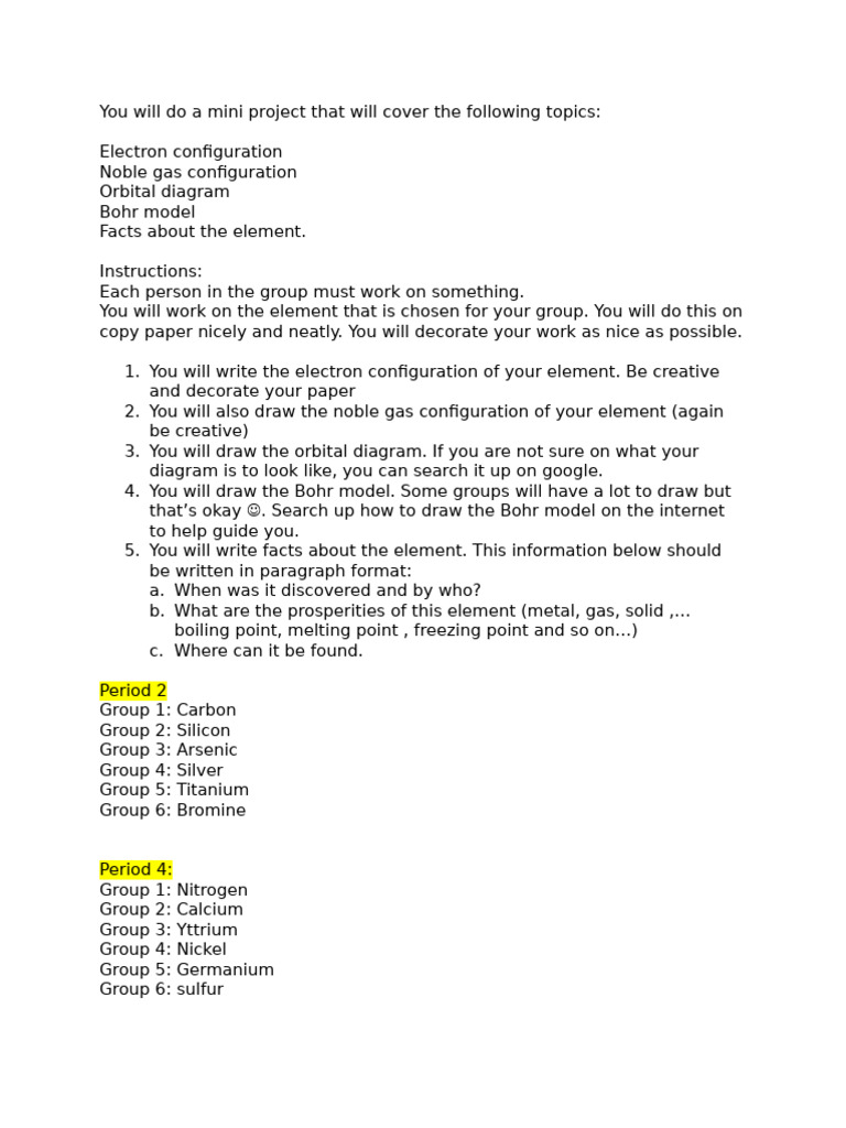 Mini-Chemistry Project | PDF
