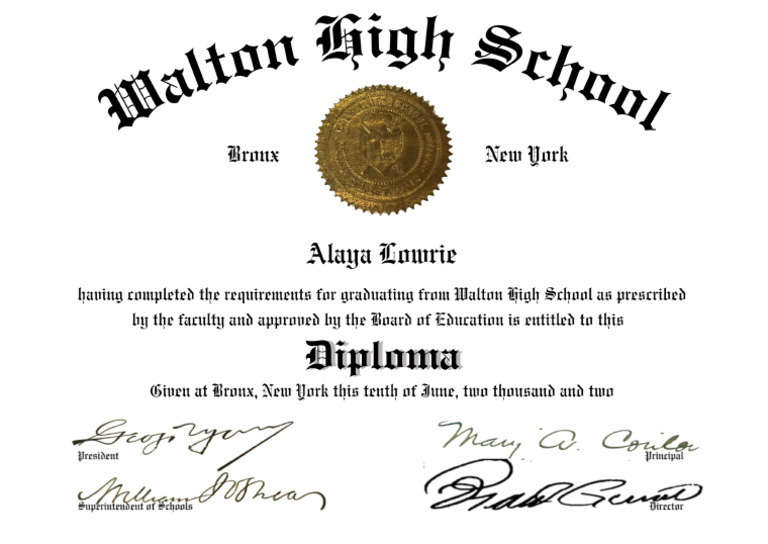 Walton High Diploma | PDF