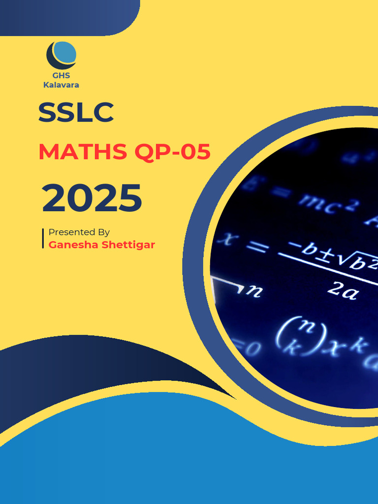 SSLC Maths Qp-05-2025 em | PDF | Sphere | Area