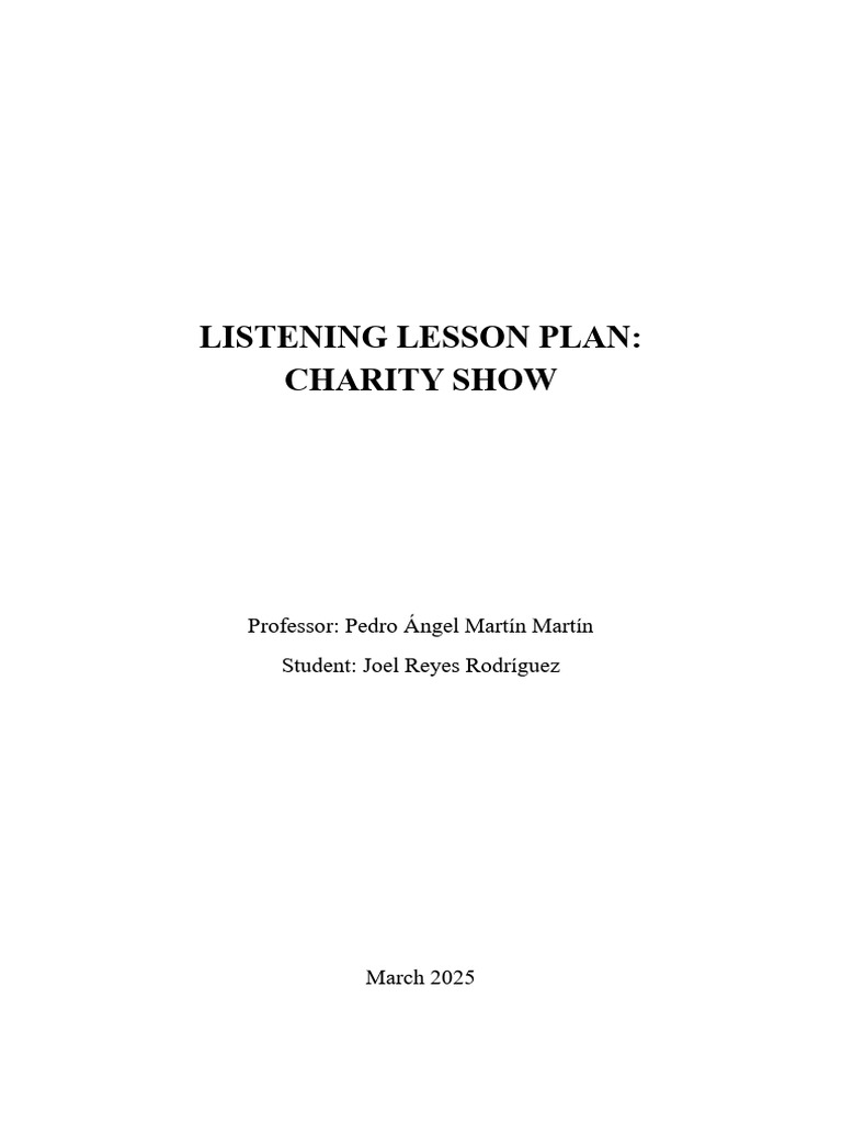 Listening lesson plan Joel Reyes Rodríguez (1) | PDF | Lesson Plan