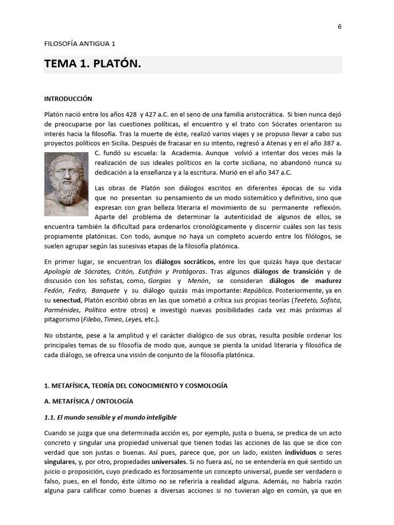 Platon Pdf Platón Conocimiento