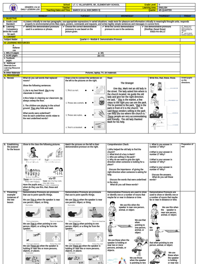 Grade 2 English Lesson on Pronouns | PDF | Pronoun | Grammatical Number