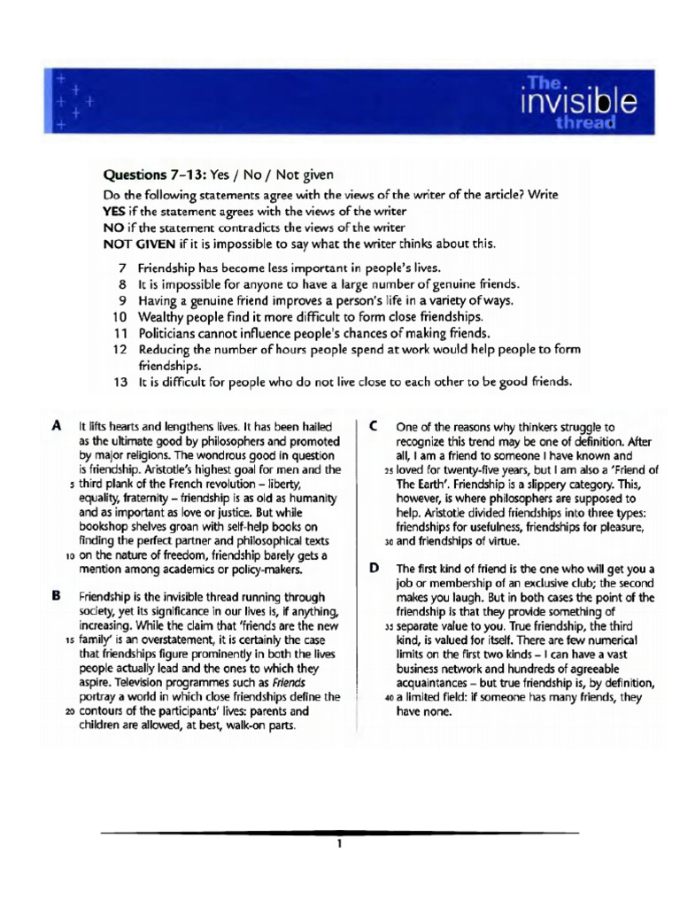 TFNG Short Practice | PDF