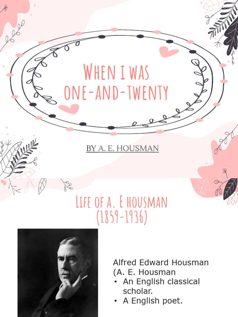 Analysis of Housman's "One-and-Twenty" | PDF | Poetry | Poetics