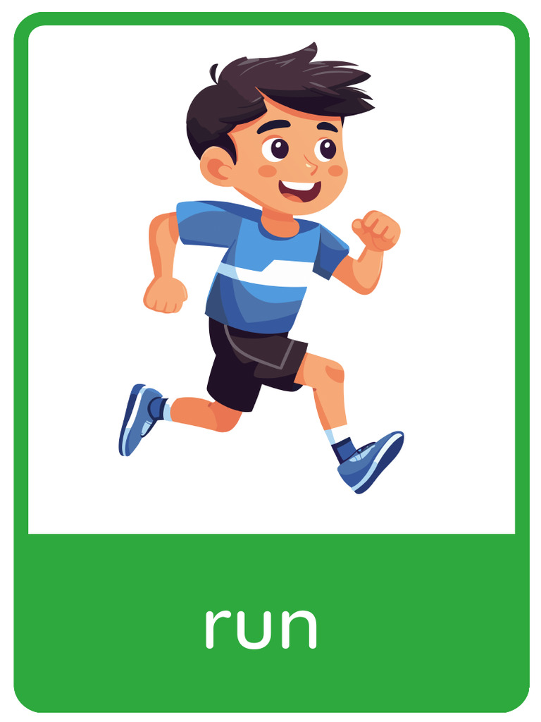 Colorful Fun Action Verbs Flashcards (A5) | PDF