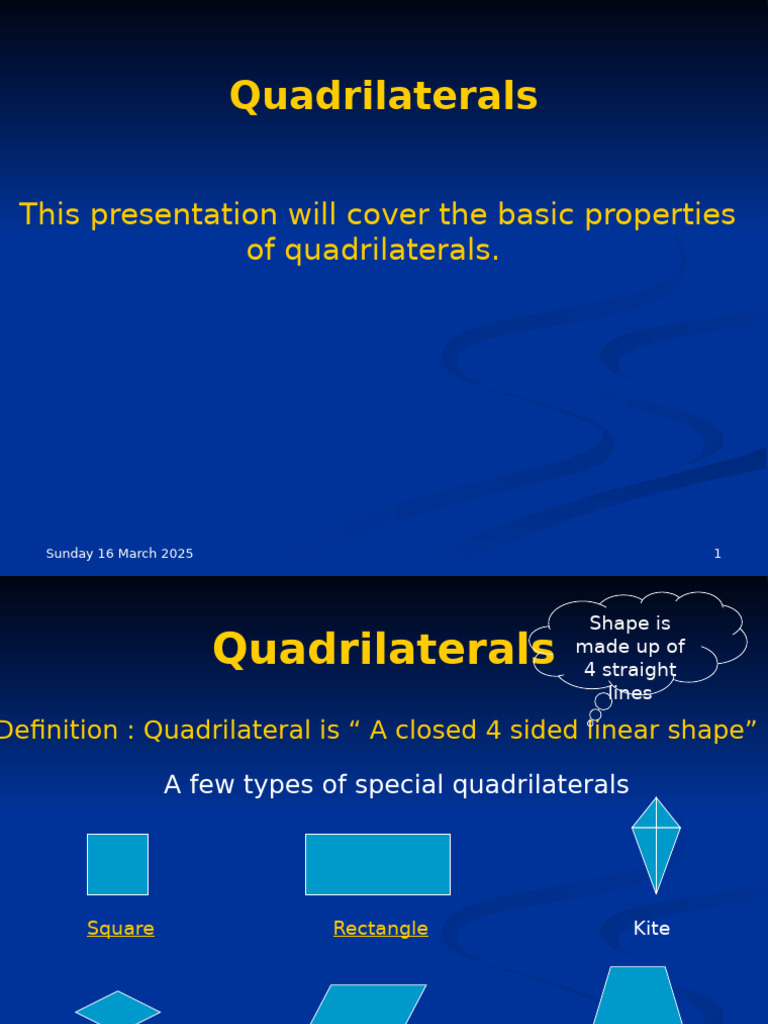 Quadrilaterals Properrties | PDF | Rectangle | Classical Geometry