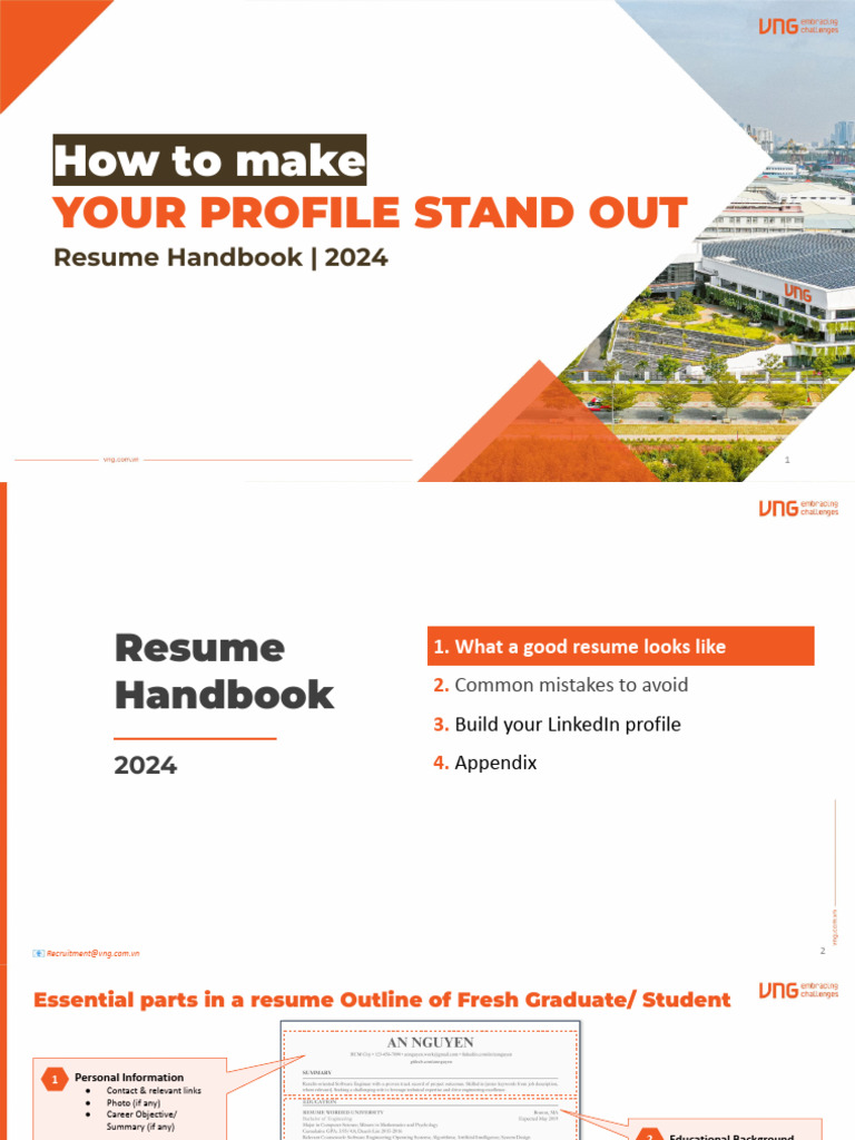 VNG 2024 Resume Handbook Guide | PDF | Résumé | Linked In