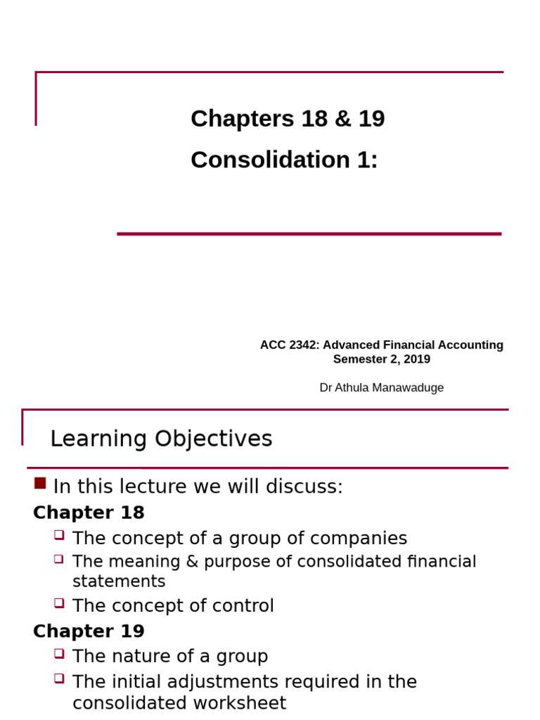 Week 5 - Consolidation 1 Lecture Slides - Students | PDF | Consolidation (Business) | Goodwill ...