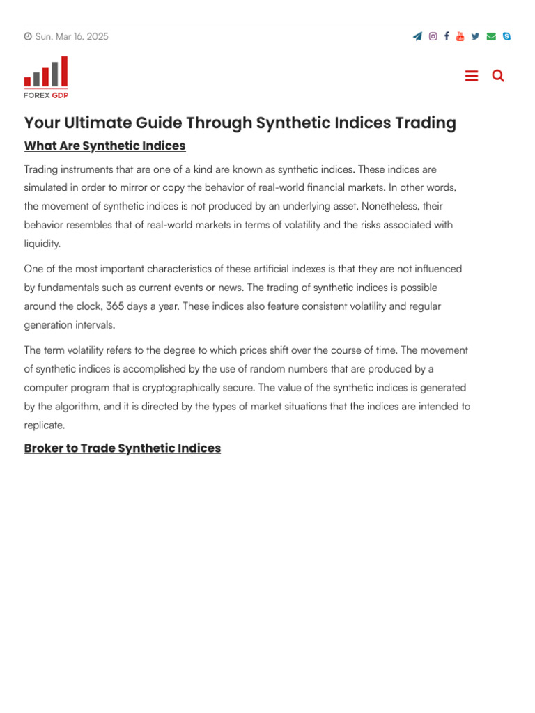 Your Ultimate Guide Through Synthetic Indices Trading | PDF | Volatility (Finance) | Foreign ...