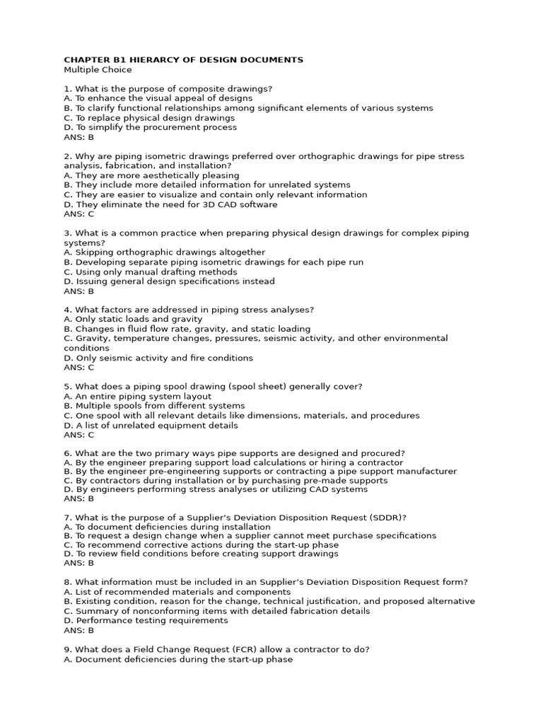 Hierarchy of Design Documents in Piping | PDF | Computer Aided Design ...