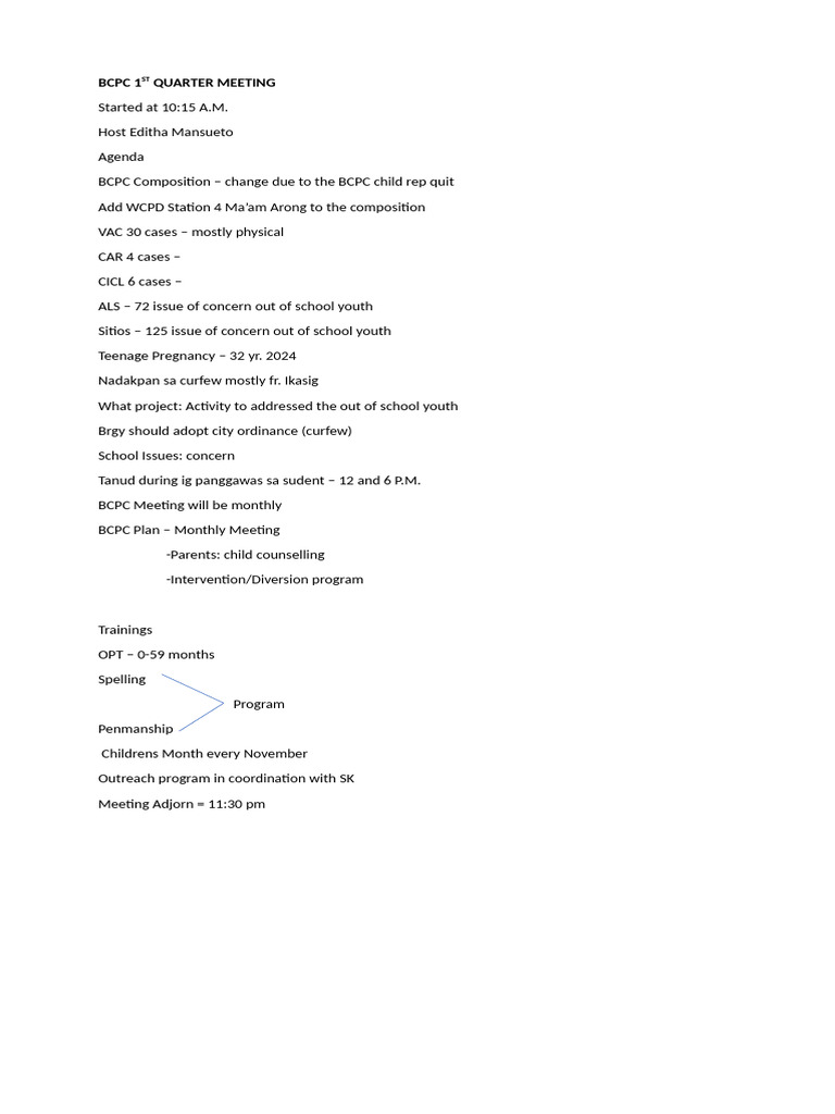 BCPC 1st Quarter Meeting - 2 | PDF