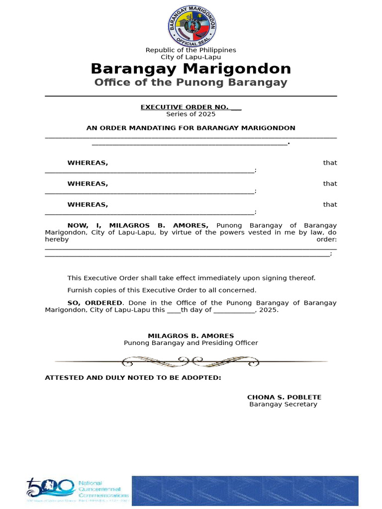 Template For Executive Order | PDF