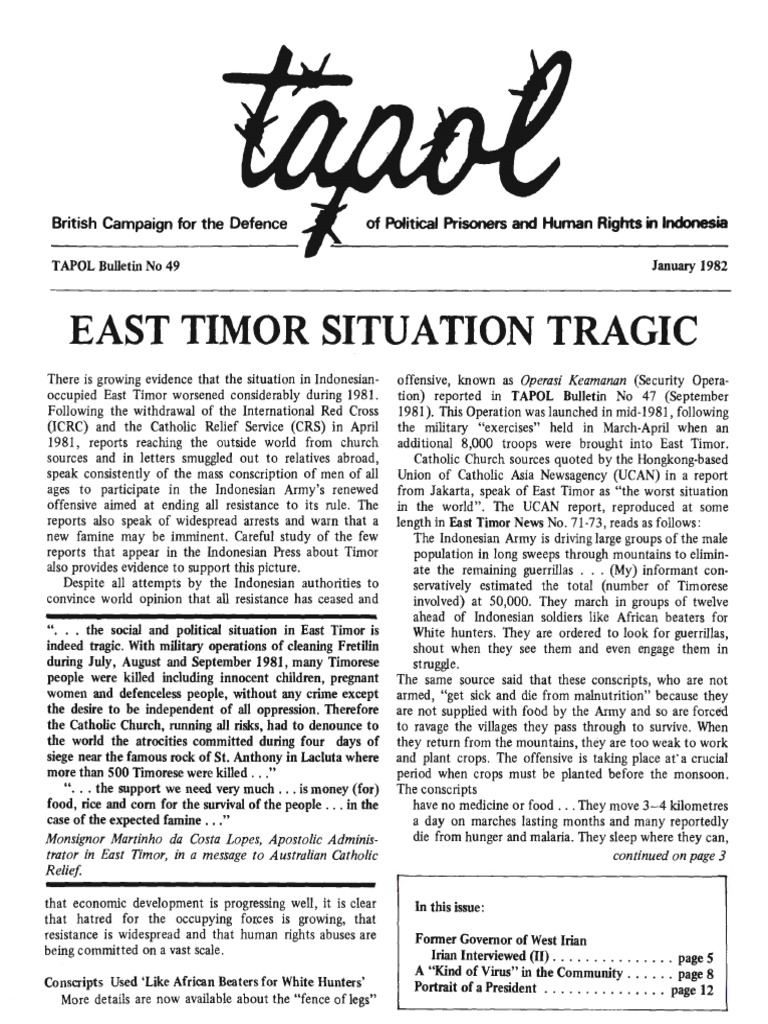 Buletin Tapol 49, 1982-01 | PDF | East Timor