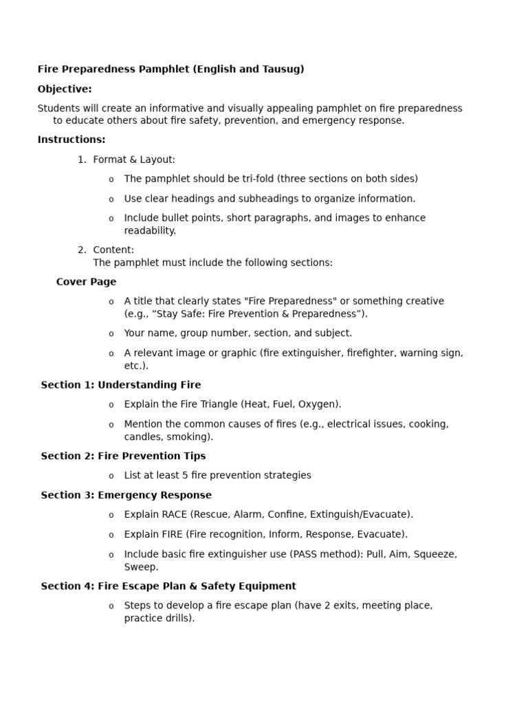 Fire Preparedness Pamphlet Guide | PDF | Fires | Safety