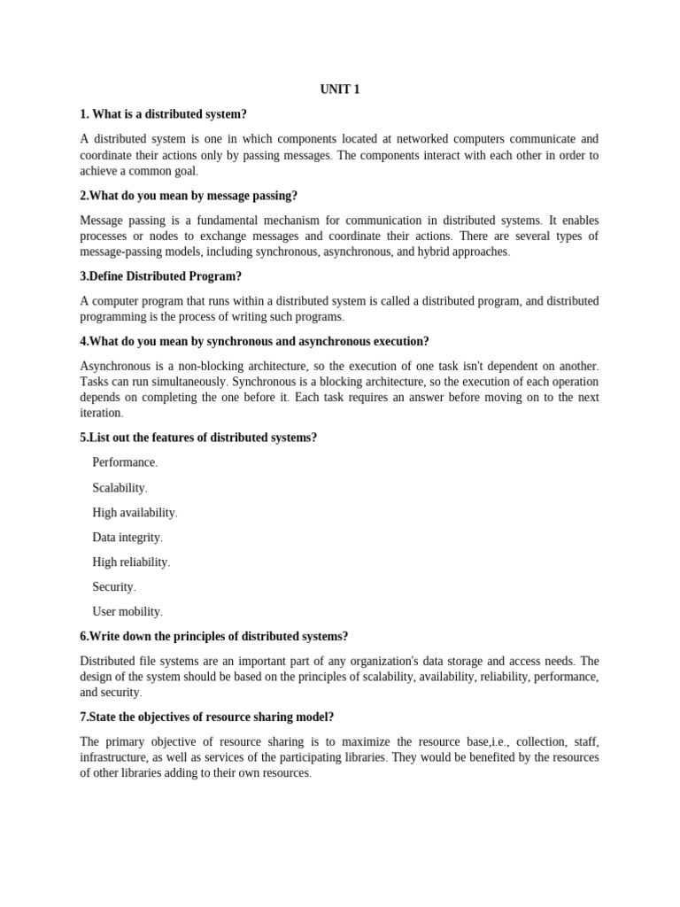 CS3551 Important 2 Marks | PDF | Process (Computing) | Distributed ...