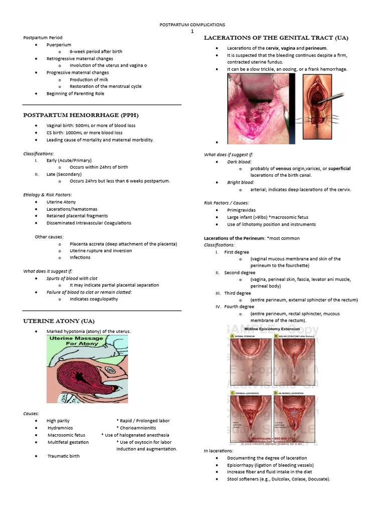 Postpartum Complications | PDF | Thrombus | Uterus