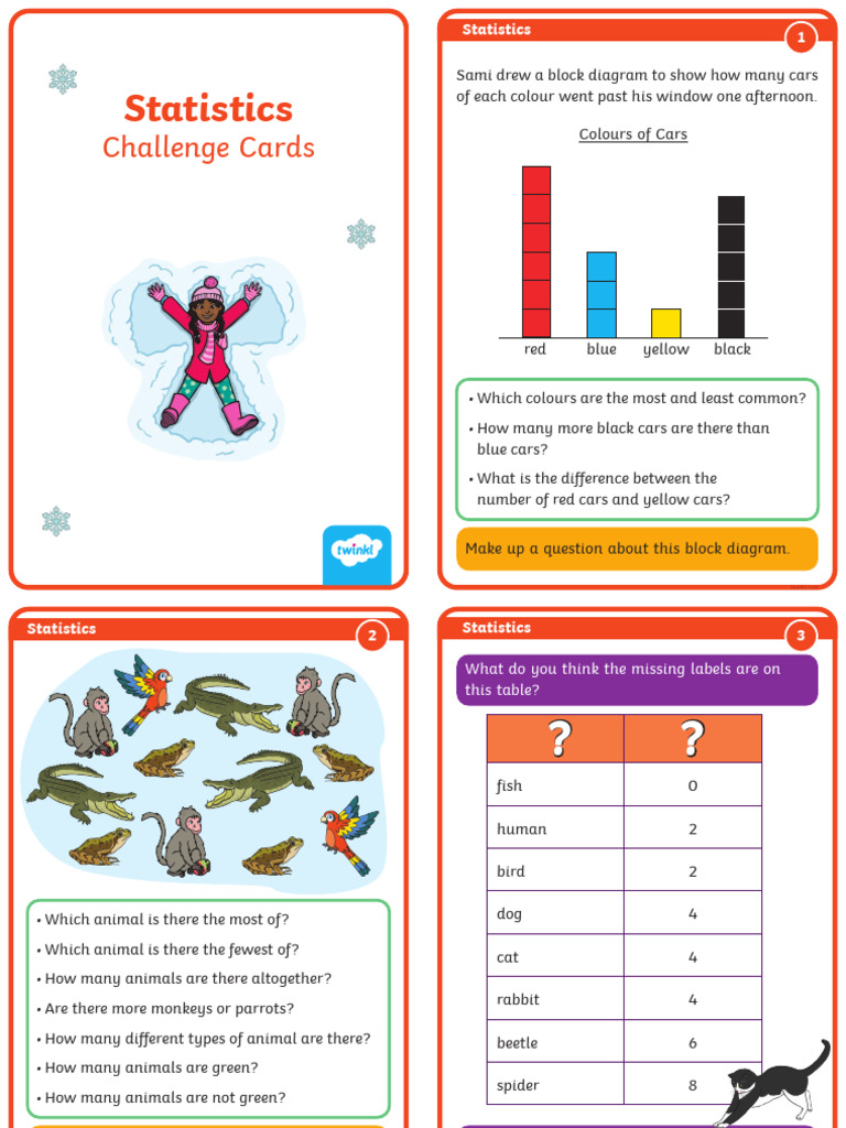 Y2 Statistics Challenge Cards - Ver - 3 | PDF