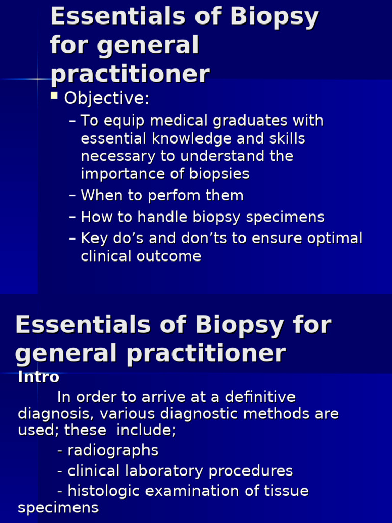 Essentials of Biopsy | PDF | Biopsy | Cytopathology