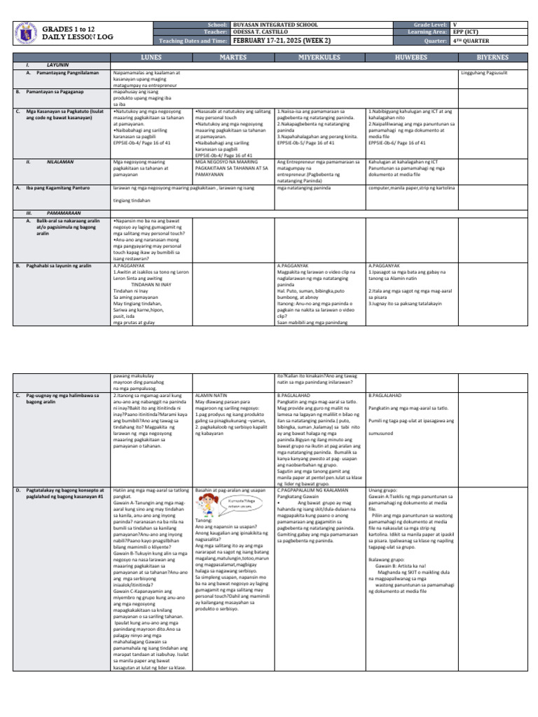 DLL - EPP 5 - Q4 - W2 Module | PDF
