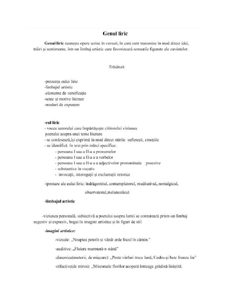 Genul Liric | PDF