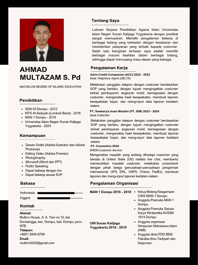 CV Ahmad Multazam-2 | PDF