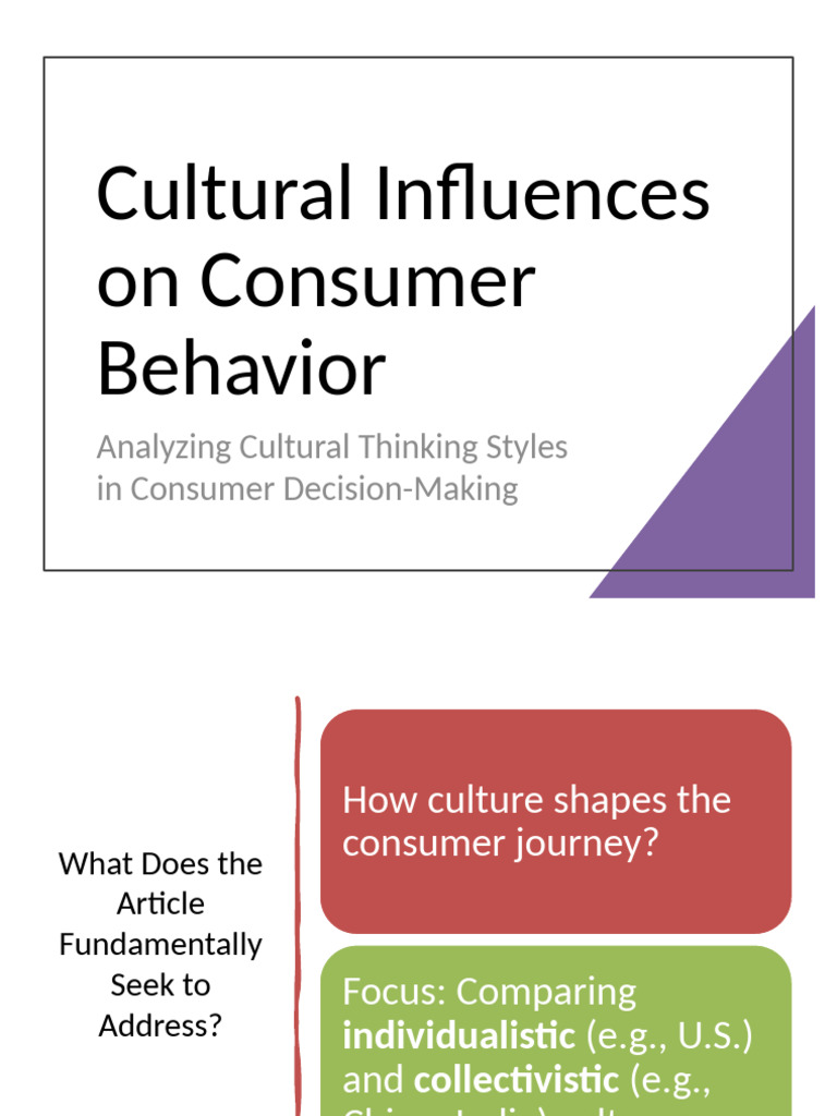 Cultural Influences On Consumer Behavior | PDF | Behavior | Consumer Behaviour