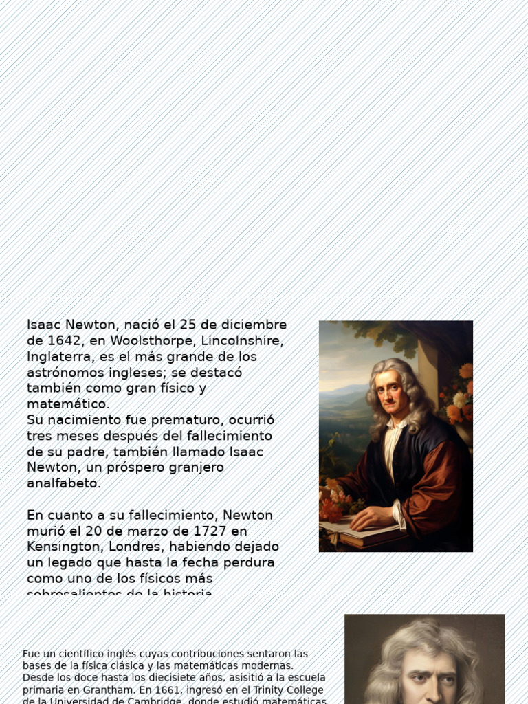Biografía de Isaac Newton y su legado | PDF | Isaac Newton | Fuerza