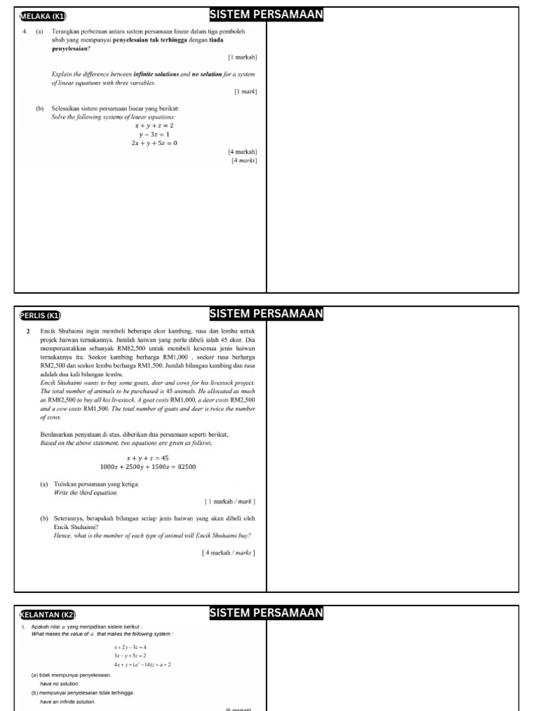 F4C3 Systems of Equations Revision | PDF