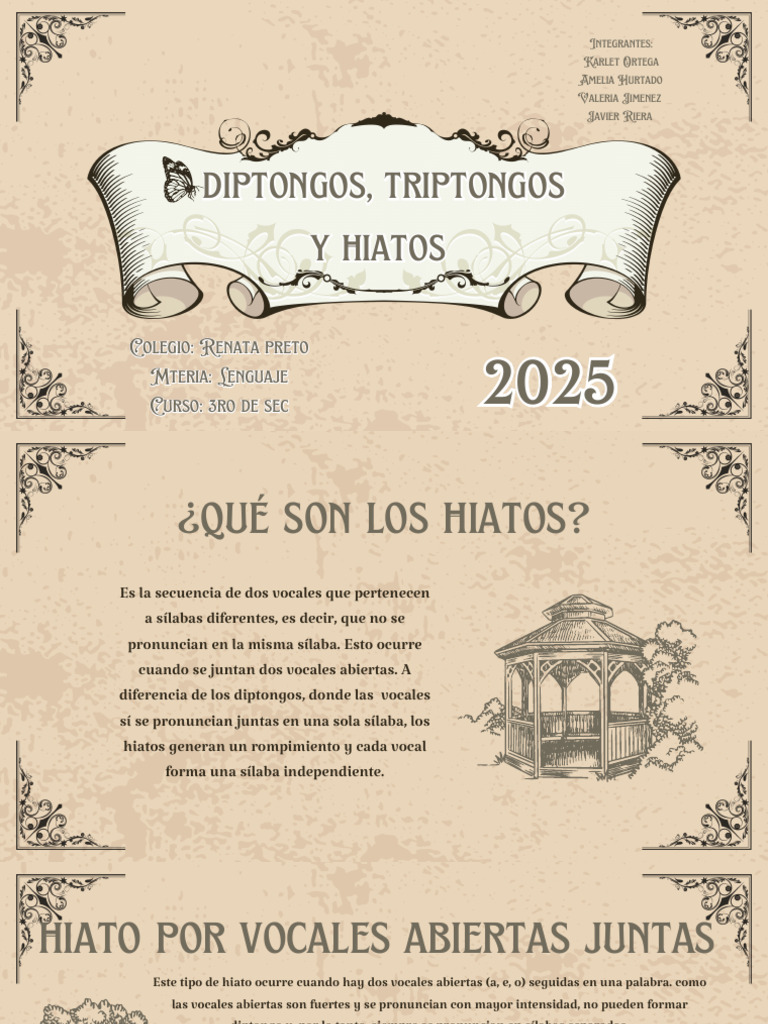 Hiatos, Triptongo y Diptongo | PDF | Sílaba | Vocal