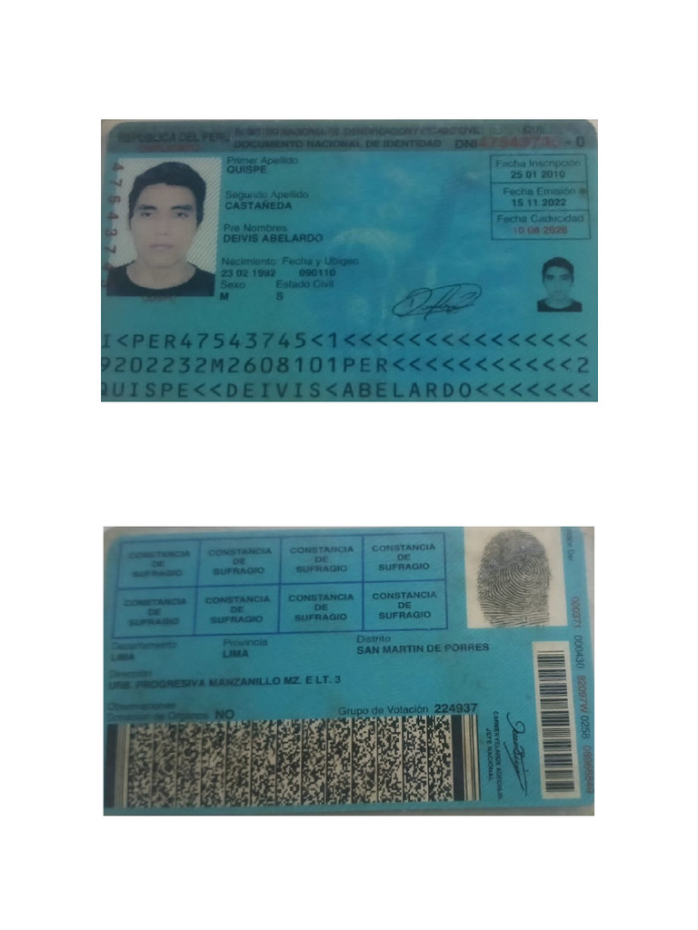 Dni Deivis Quispe Castañeda | PDF