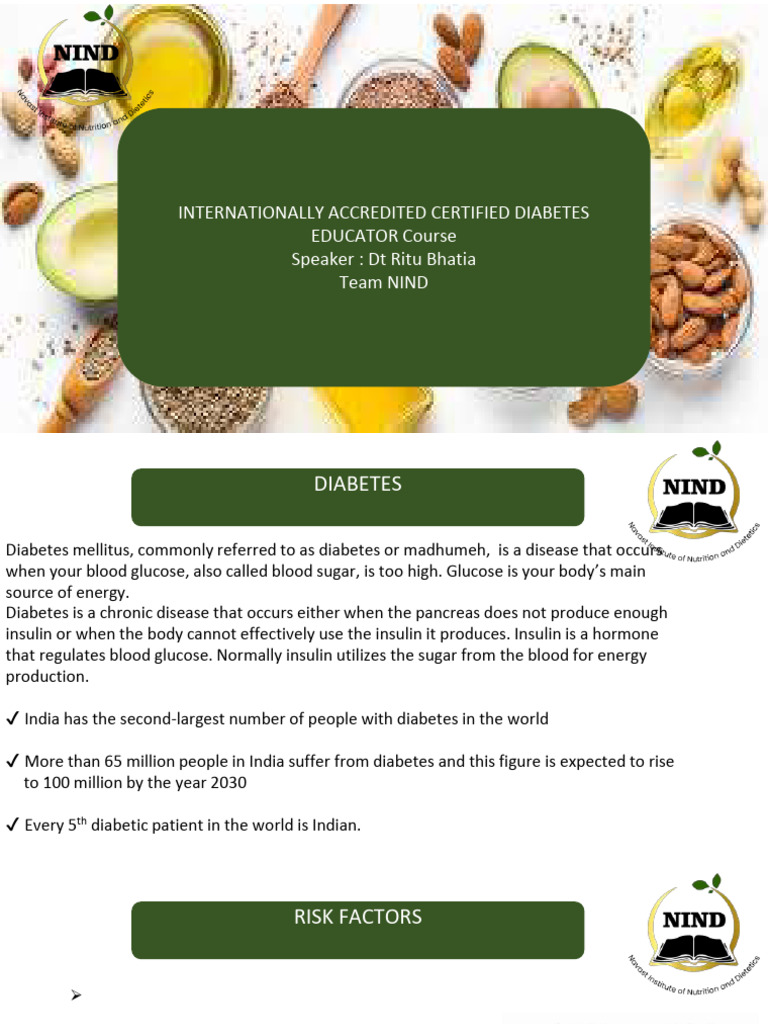 Class 1 - Introduction of Diabetes | PDF | Ketosis | Hypoglycemia