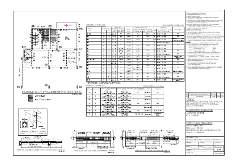 Basement Slab Framing Plan Details | PDF | Architectural Design ...