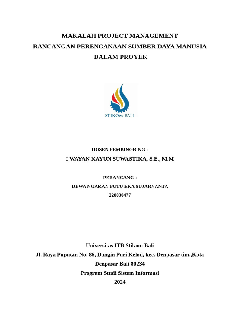 MAKALAH-PM-PROJEK[1] | PDF
