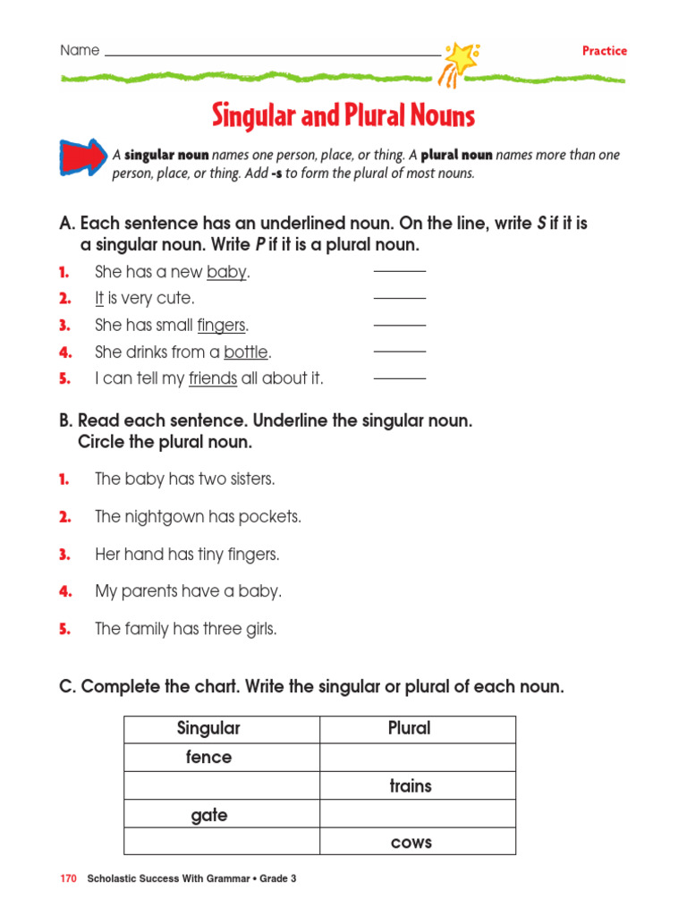 gr3 Grammar Singular and Plural Nouns | PDF | Linguistics | Language Families