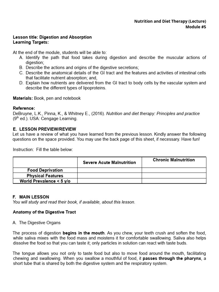 Students #5 Lecture Nur 102 | PDF | Gastrointestinal Tract | Digestion