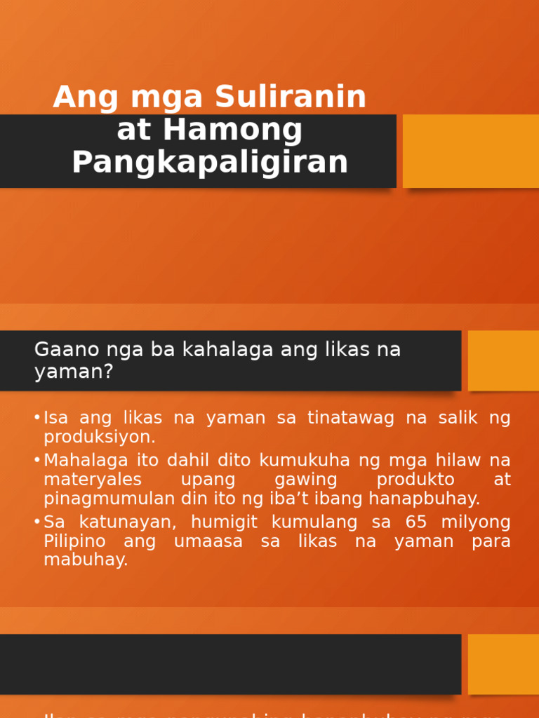Ang Mga Suliranin at Hamong Pangkapaligiran | PDF
