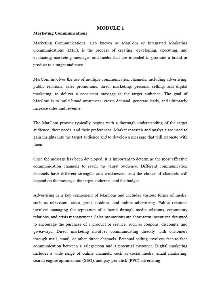 IMC (Full Note) | PDF | Marketing Communications | Target Audience