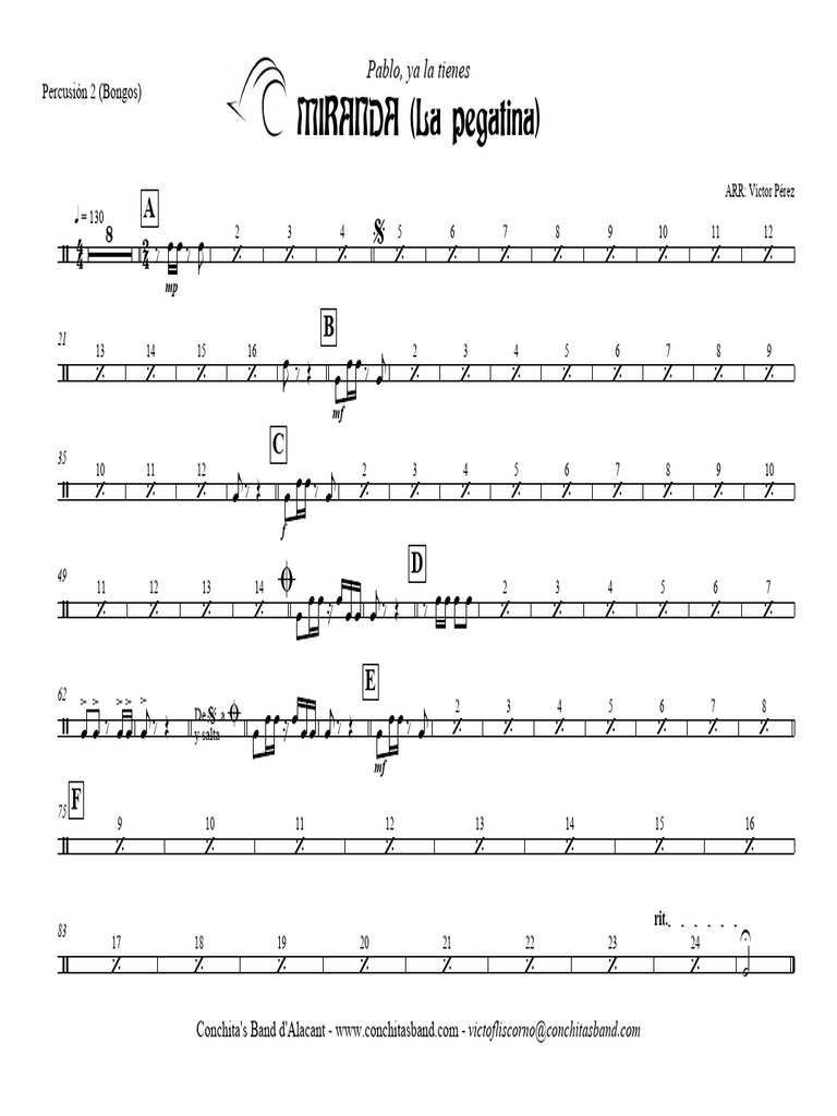 Miranda Percusión 2 (Bongos) | PDF