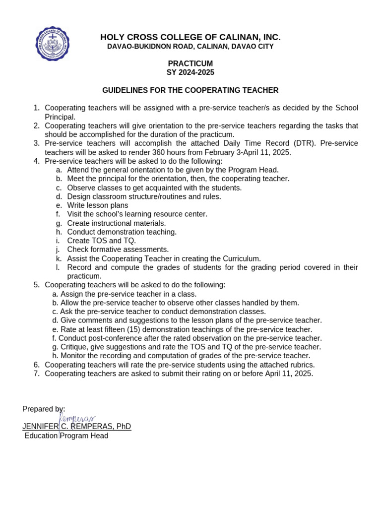 Guidelines For Ojt Final | PDF | Educational Assessment | Learning