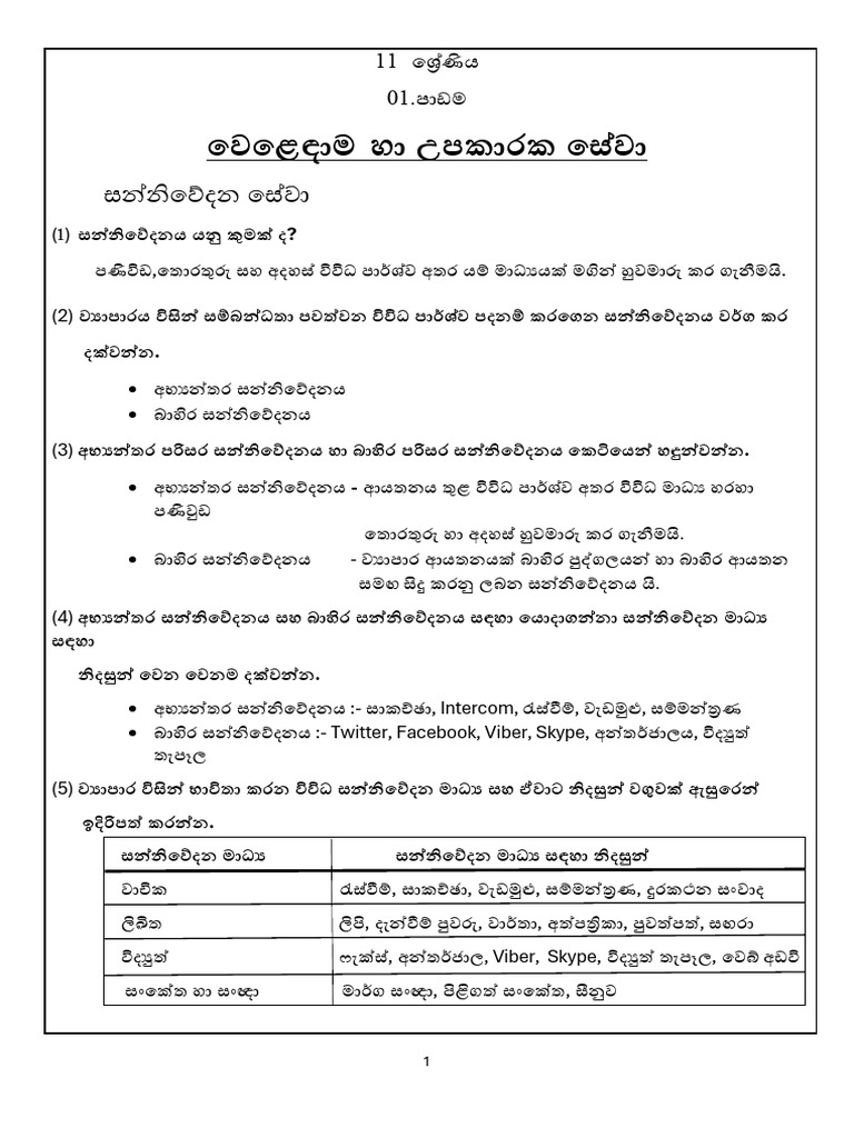 11 Communication Note | PDF