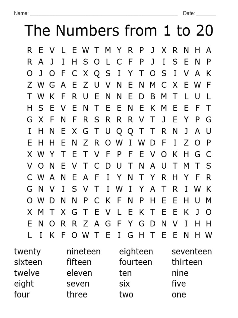 The Numbers From 1 To 20 Efd9b 61648ec1 | PDF