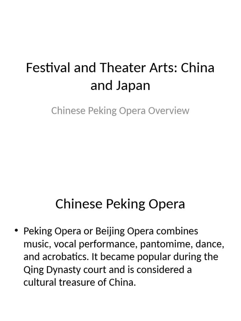 Chinese Peking Opera Presentation | PDF