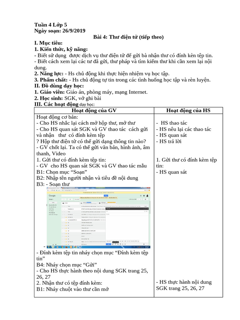 Lop 5 CD1 Bai 4 Thu Dien Tu Tiep Theo | PDF